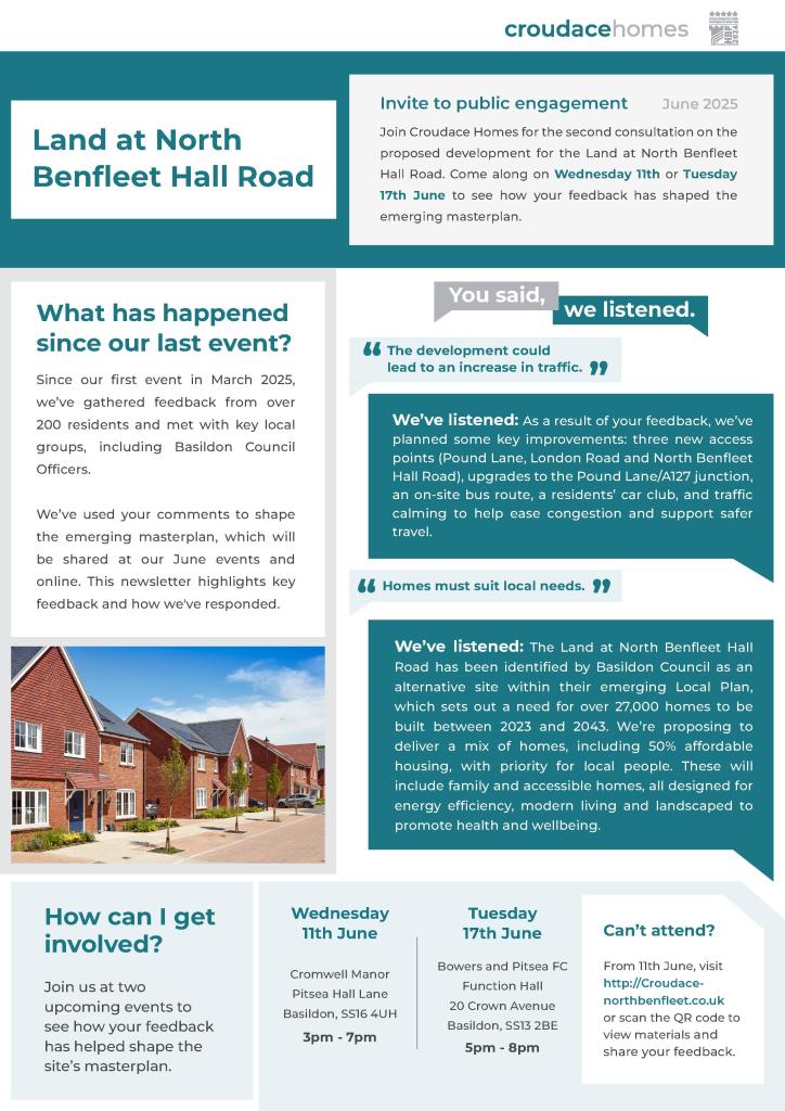Newsletter update – May 2025 – Croudace, North Benfleet